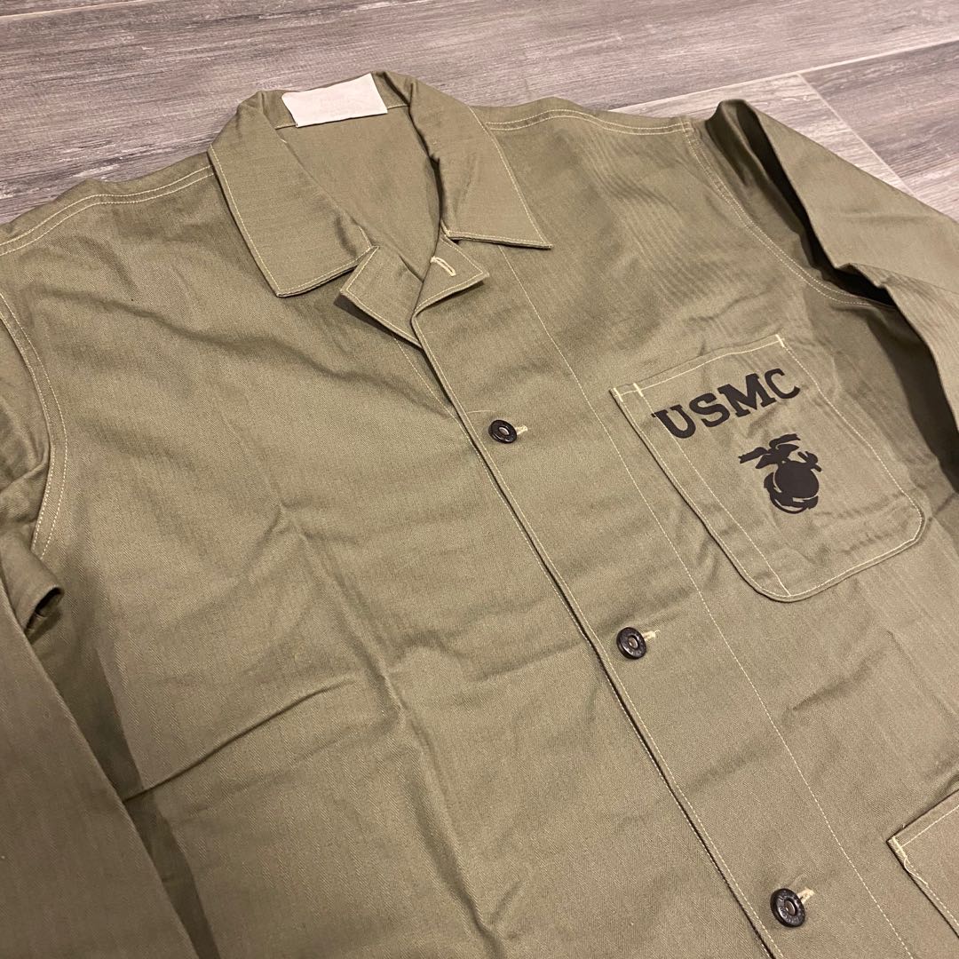 WWII USMC HBT P41 MILITARY VINTAGE JACKET, 男裝, 上身及套裝 on Carousell