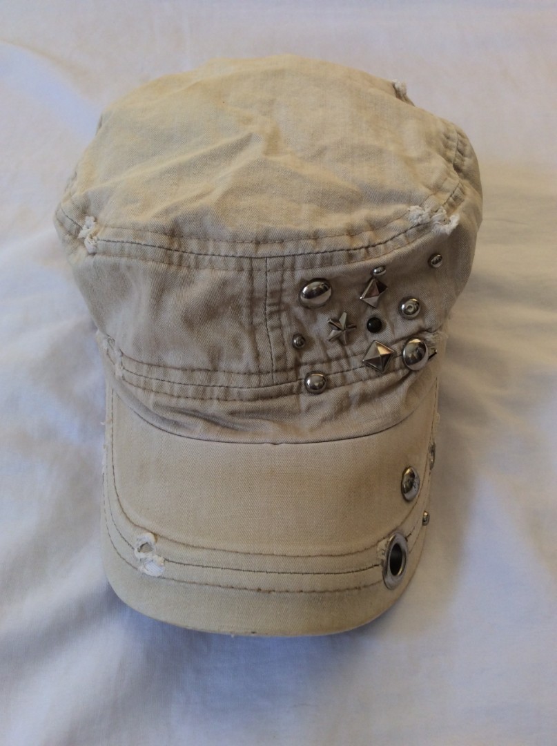 Y2k Vintage Grunge Goth Light Beige Detailed Cap, Men's Fashion ...