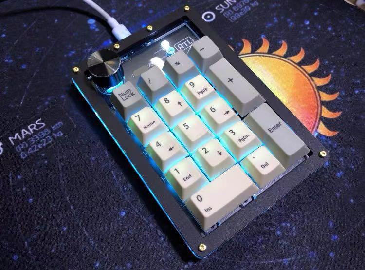 Acrylic Hotswappable Numpad kit with knob mechanical keyboard 17 keys ...