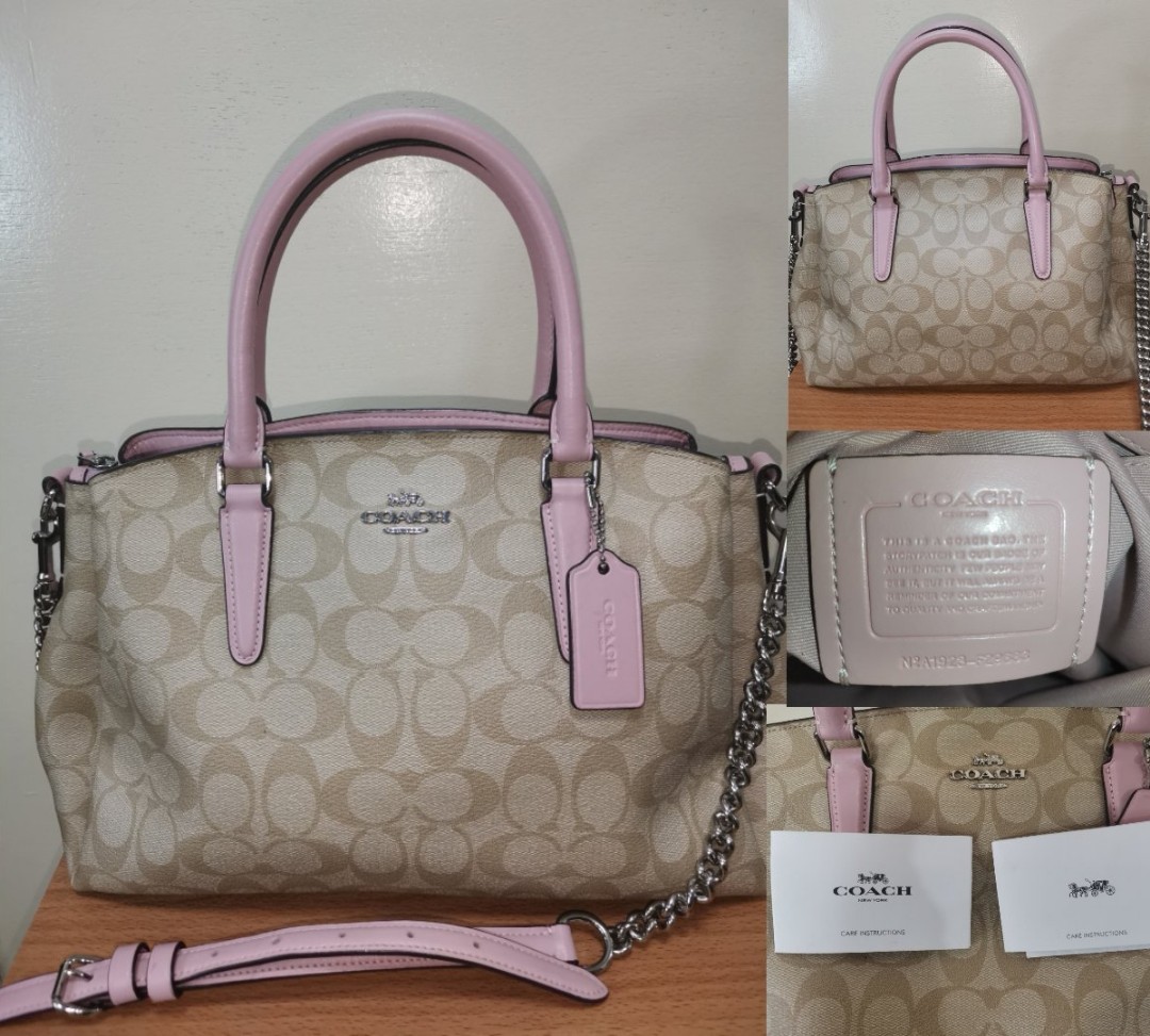 Coach F29683 Sage Carryall in signature Canvas (khaki/petal/silver ...