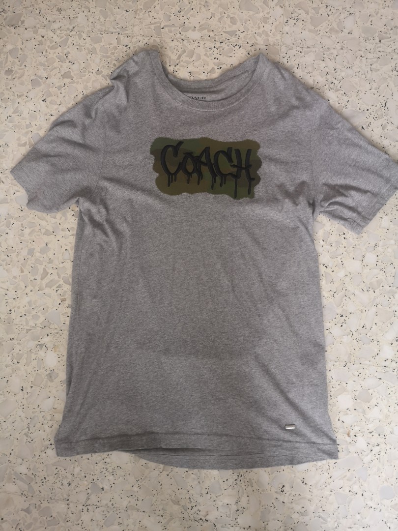 Coach Logo Embroidery Wording Tee, Luxury, Apparel on Carousell