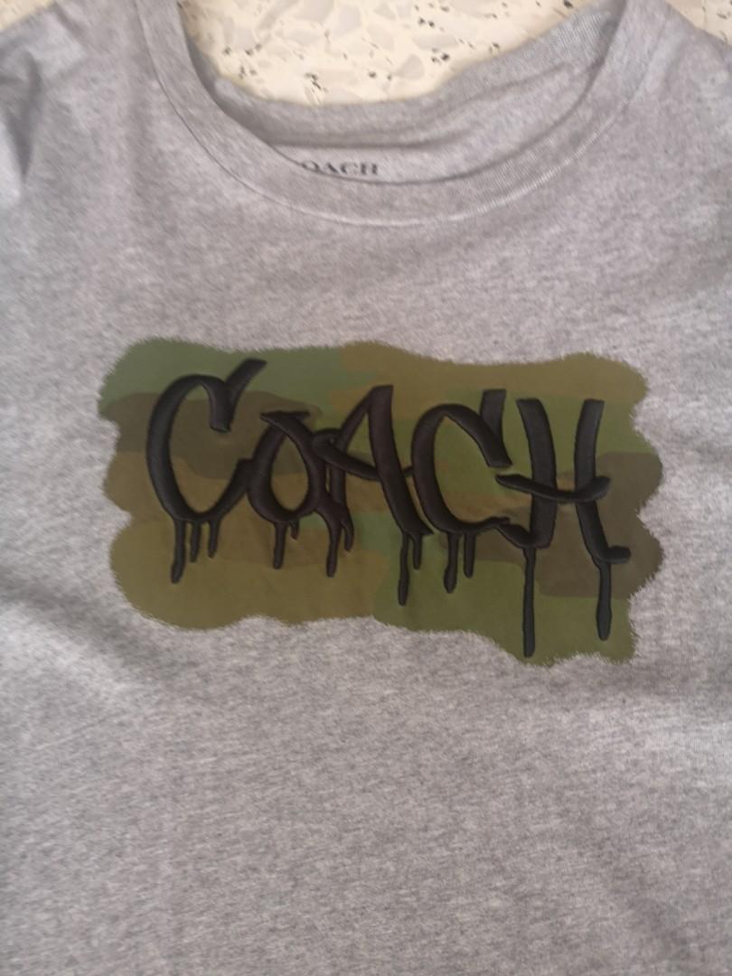 Coach Logo Embroidery Wording Tee, Luxury, Apparel on Carousell