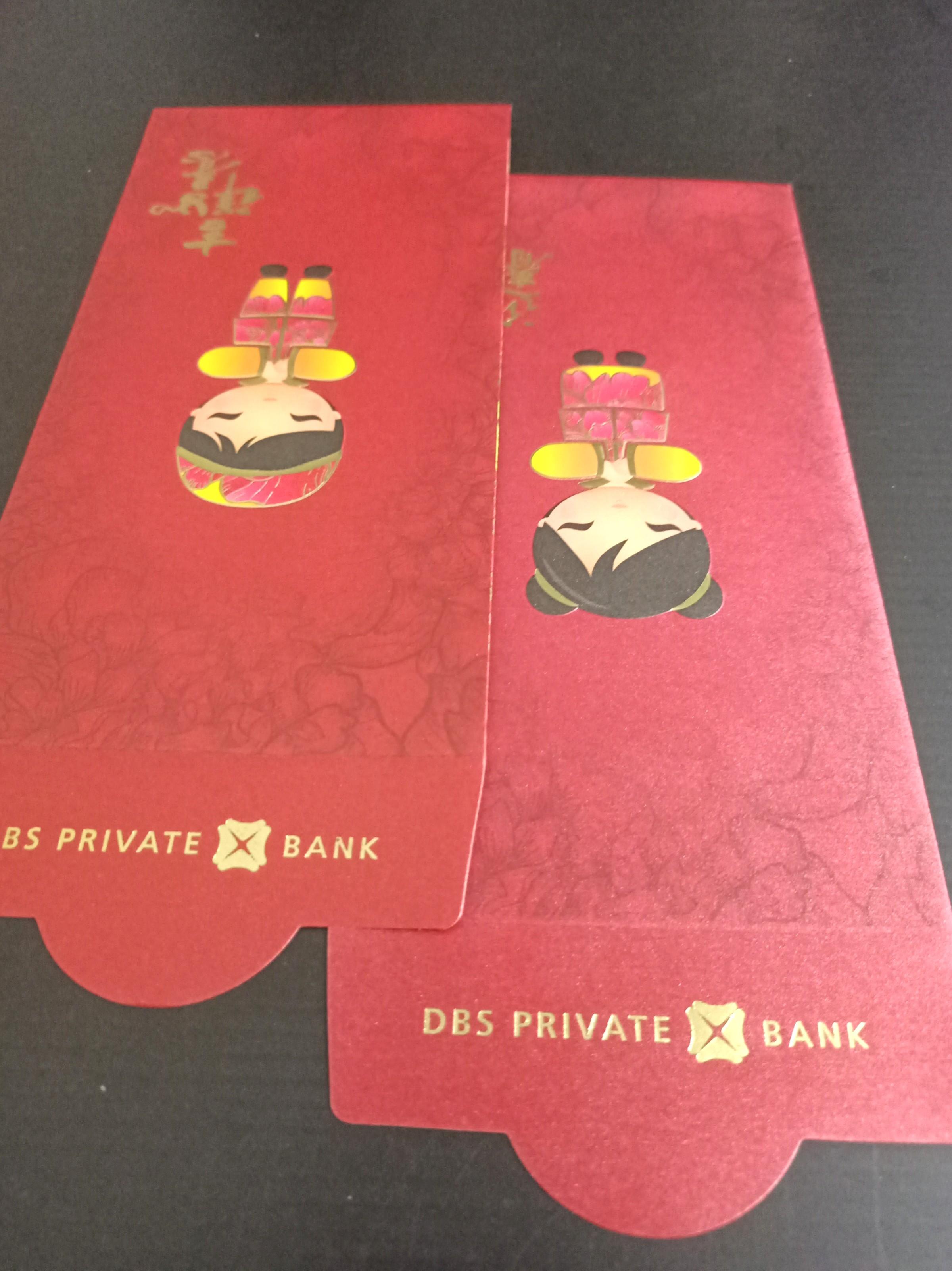 3 Packets DBS Private Bank Red Packet, Hobbies & Toys, Stationery ...