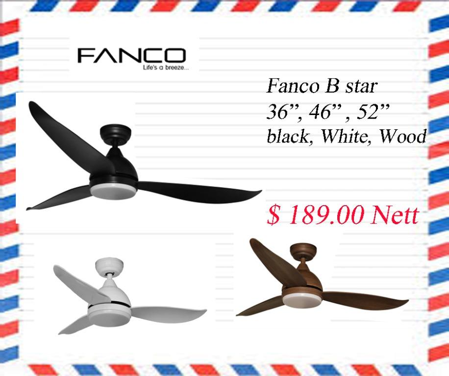 Fanco Bstar Ceiling Fan, Furniture & Home Living, Lighting & Fans, Fans ...