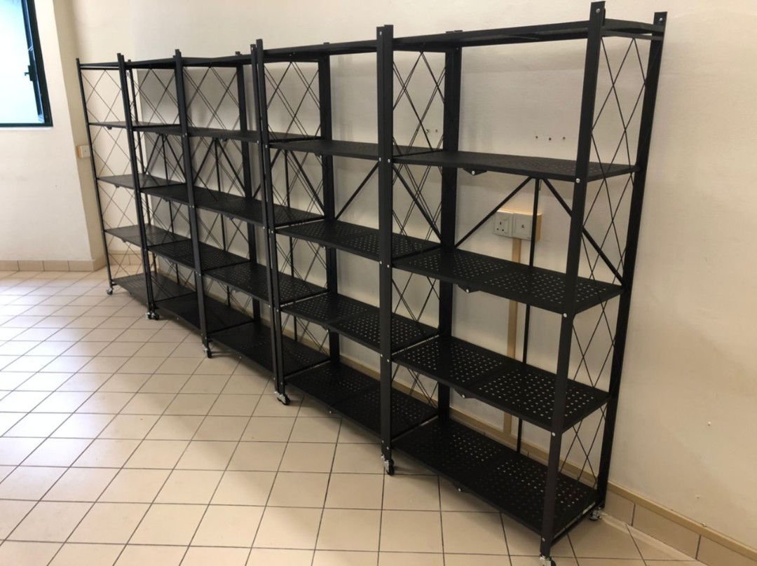 CLEAR STOCK! Foldable Heavy Duty Rack Rak Lipat Viral, Furniture & Home ...