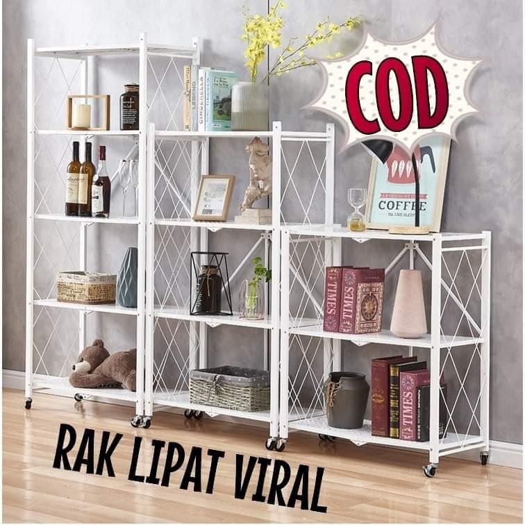 CLEAR STOCK! Foldable Heavy Duty Rack Rak Lipat Viral, Furniture & Home ...