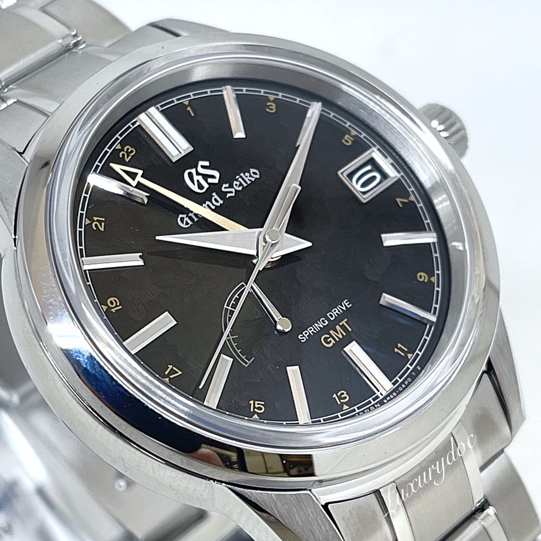 FS.BNIB GRAND SEIKO ELEGANCE COLLECTION AUTUMN RYOYA FALL KANRO SPRING DRIVE GMT BLACK DIAL 40 ...