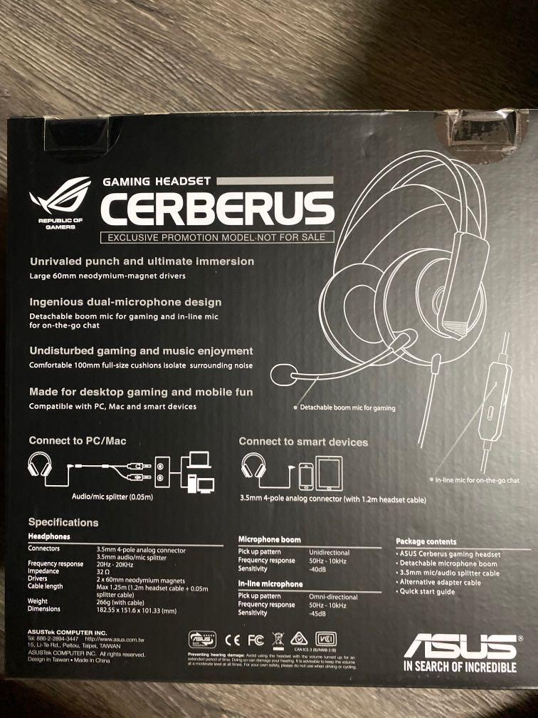 Gaming headset Cerberus | Asus ROG, Audio, Headphones & Headsets on ...