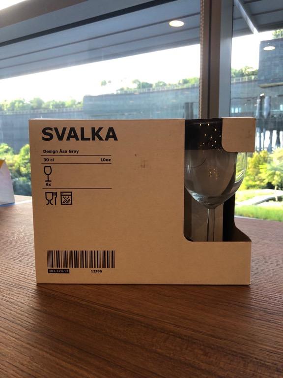 IKEA SVALKA Wine Glass 44cl (pack of 6), Furniture & Home Living ...