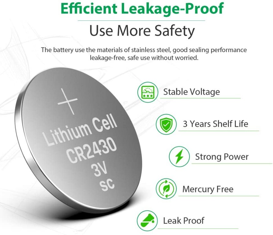 LiCB CR2430 Lithium Coin Battery 3 V Pack of 10, Photography, Photography Accessories, Batteries ...