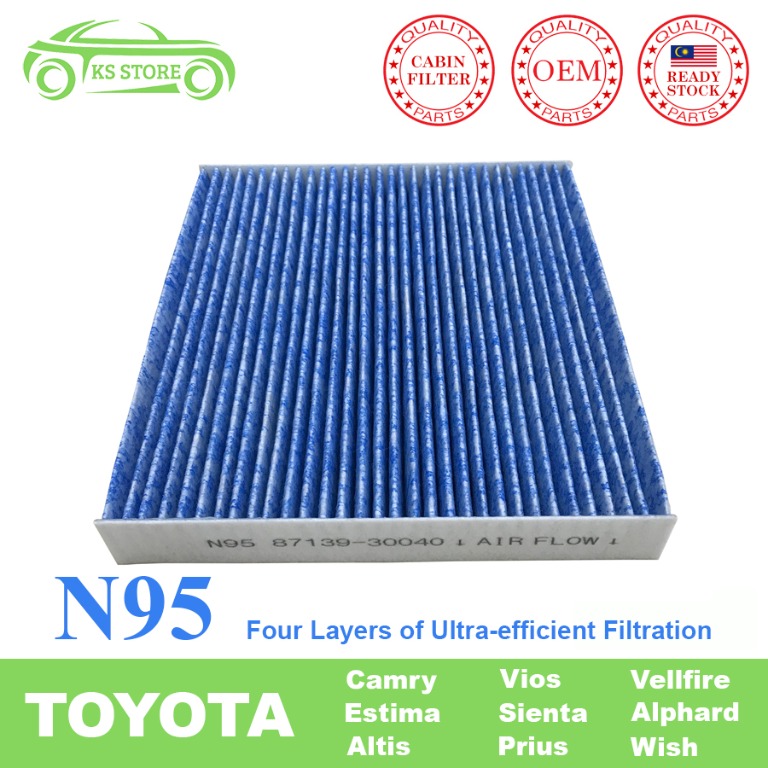 N95 PM 2.5 Cabin Air Filter Toyota Vios Ncp 93 Ncp 150 Sienta Camry ...