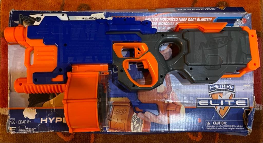 Original Nerf Hyperfire Motorized Blaster Powerful OT Orange Trigger ...