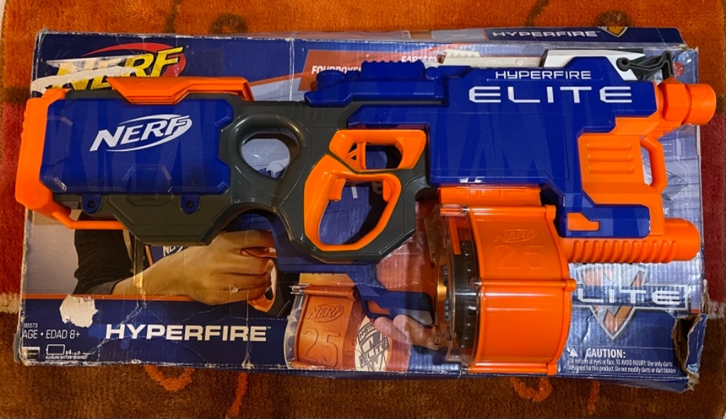Original Nerf Hyperfire Motorized Blaster Powerful OT Orange Trigger ...