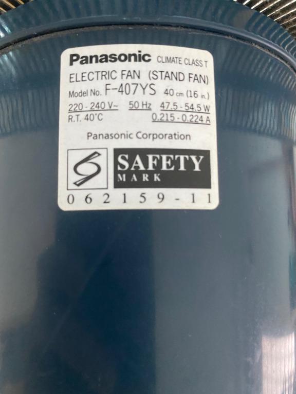 Panasonic Electric Fan F-407YS, Furniture & Home Living, Lighting ...