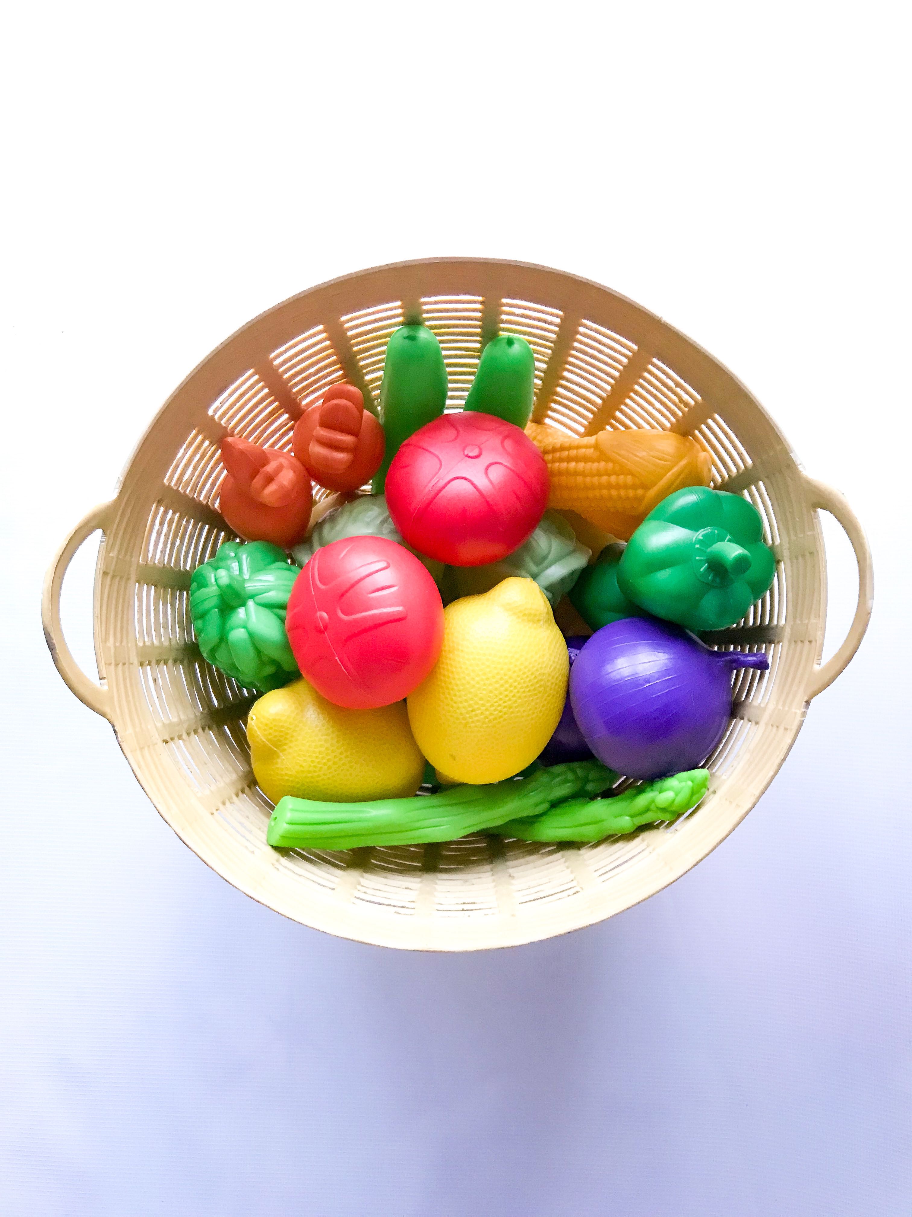 Plastic Vegetable Toy Set with Basket, Hobbies & Toys, Toys & Games on ...