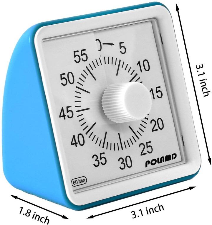 "POLAMD 60-Minute Visual Analog Timer, Countdown Clock for Kids and ...