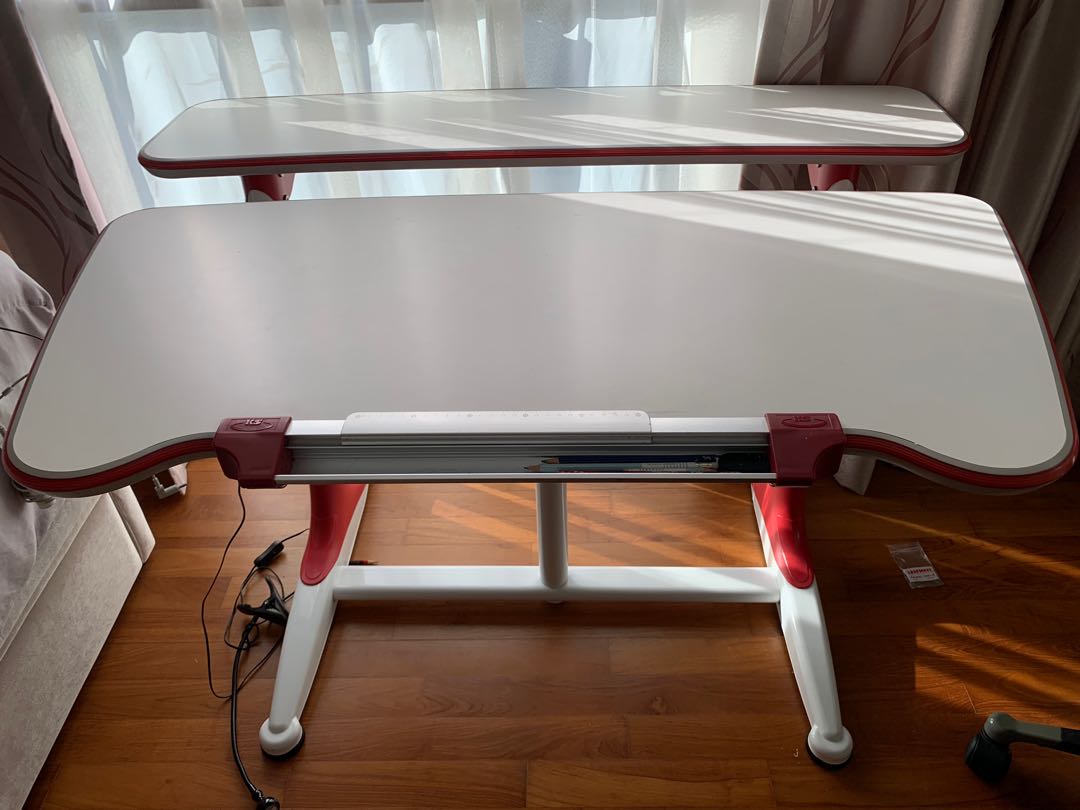 Preloved ergonomic adjustable height table, Furniture & Home Living ...