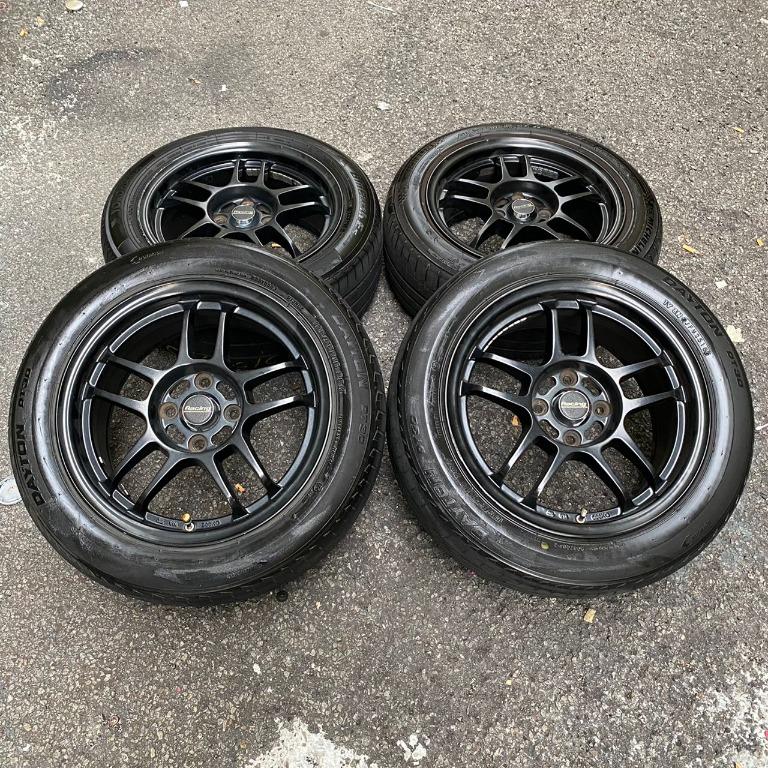 Racing Hart 15 inch sport rim Vios tyre 70%, Auto Accessories on Carousell