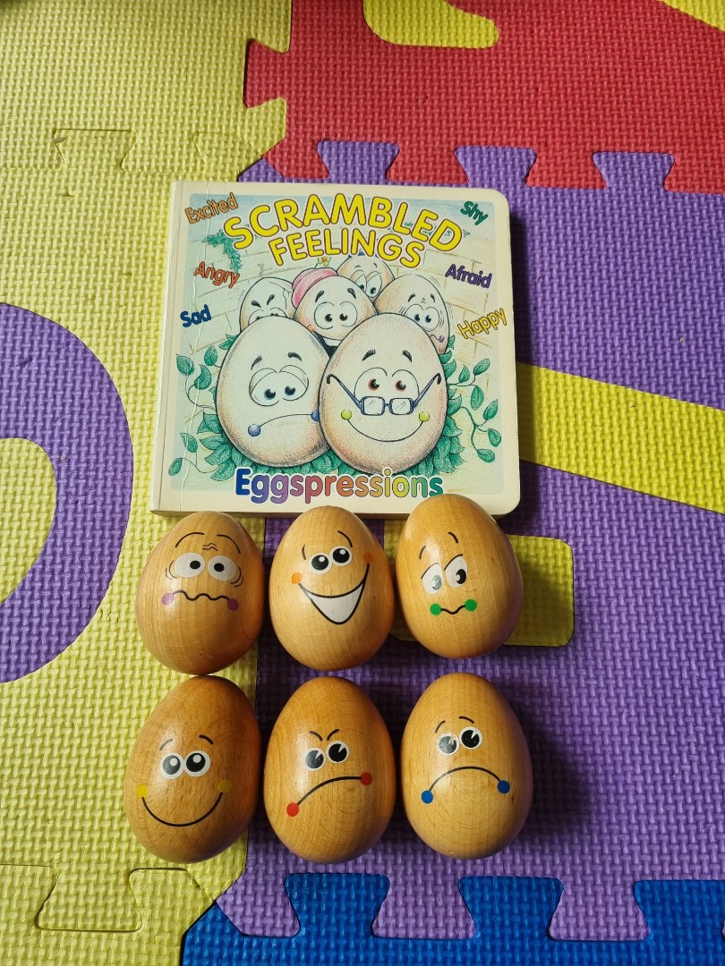 Scrambled feelings with 6 wooden egg, Babies & Kids, Infant Playtime on ...