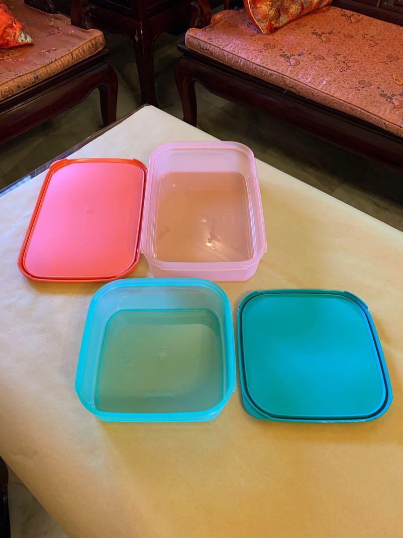 Tupperware Modular Mates Square Blue and Red, Furniture & Home Living ...