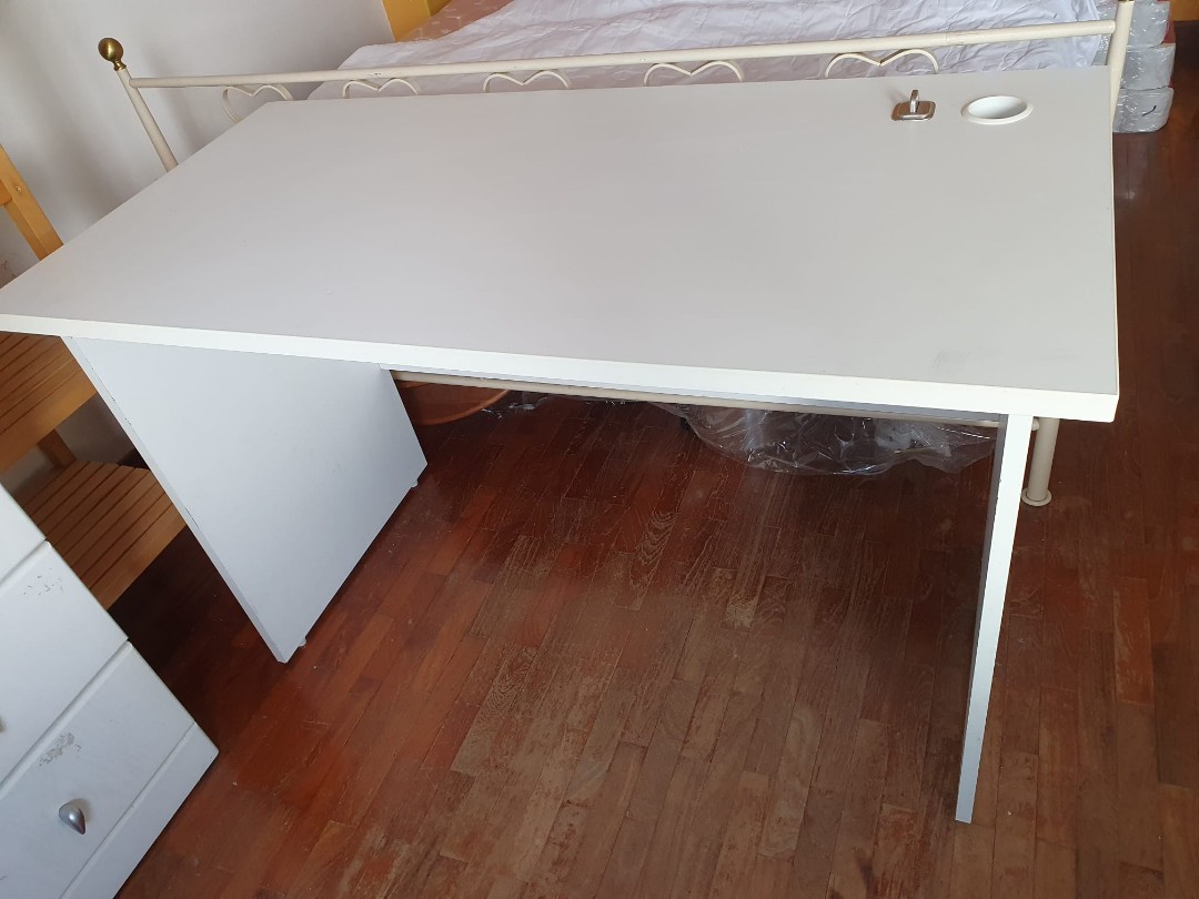Two heavy wood study table . One is like new havent open, Furniture ...