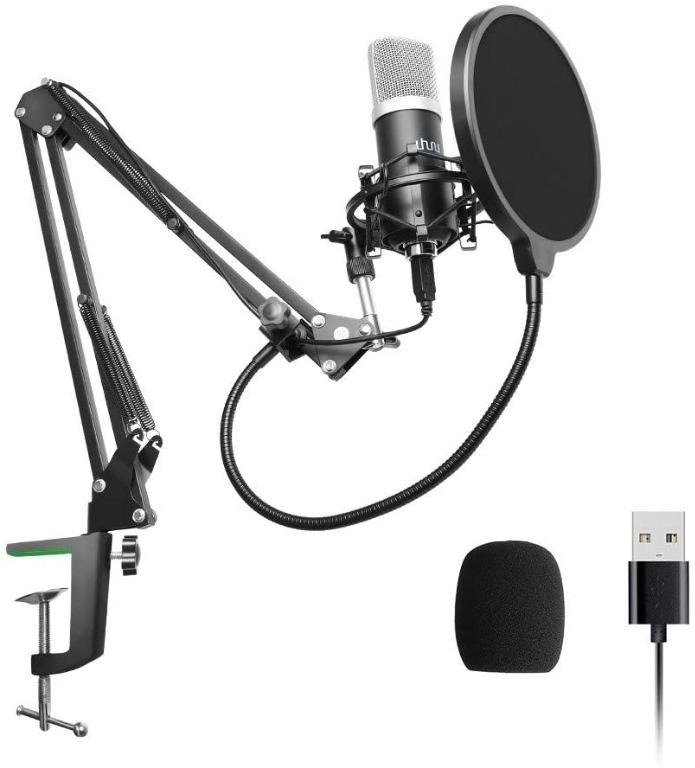 USB Podcast 192 kHZ / 24-bit Condenser Microphone, UHURU Professional ...