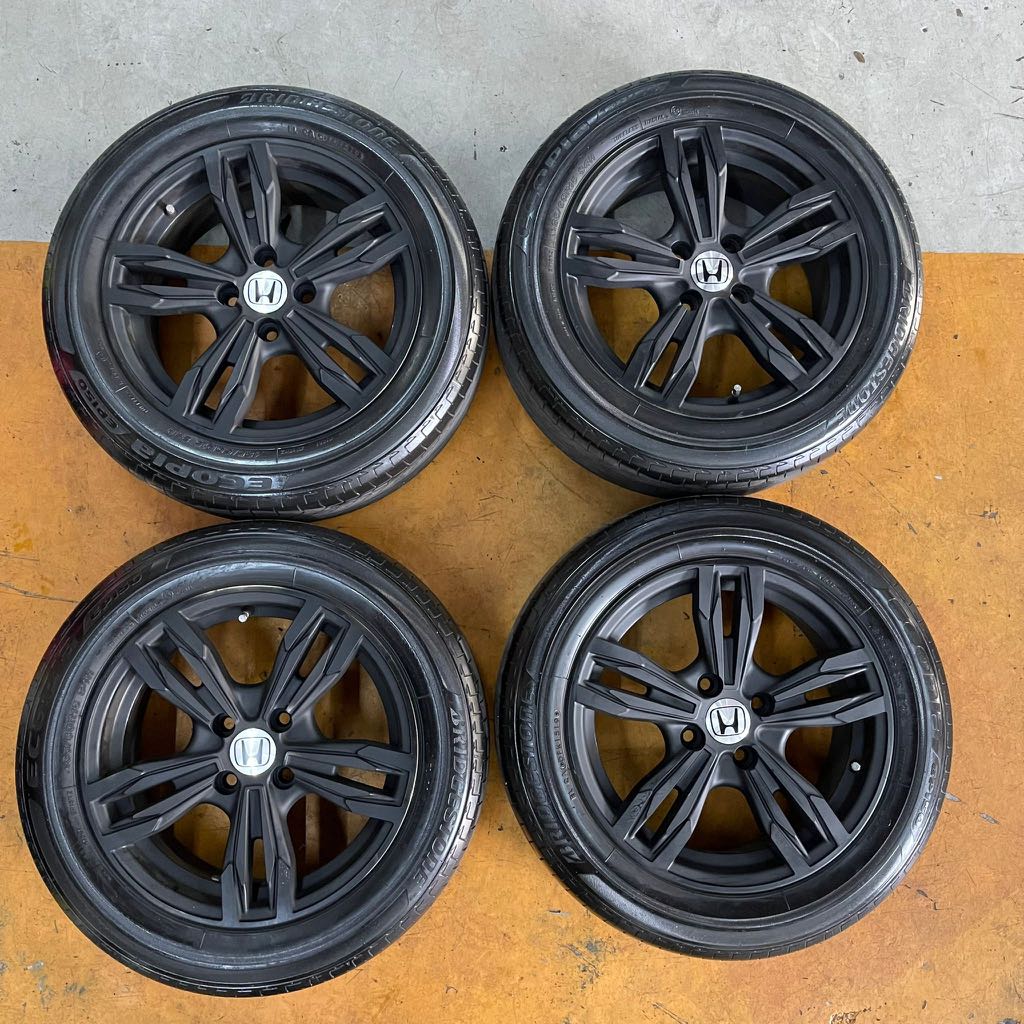 Used 15” Honda Sport Rim 4x100 with Tyre, Car Accessories, Tyres & Rims ...