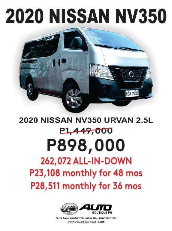 2020 Nissan Nv350 M/T Manual, Cars for Sale, Used Cars on Carousell