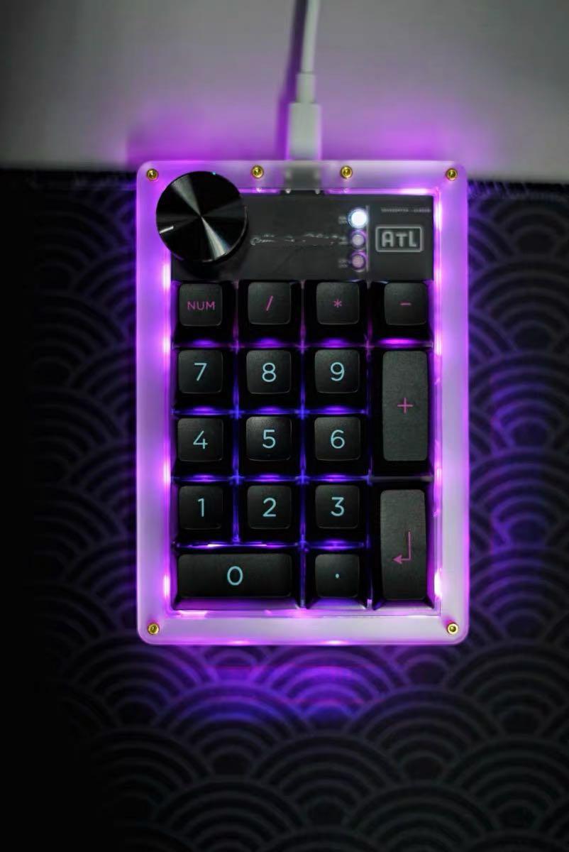 Acrylic Hotswappable Numpad kit with knob mechanical keyboard 17 keys ...
