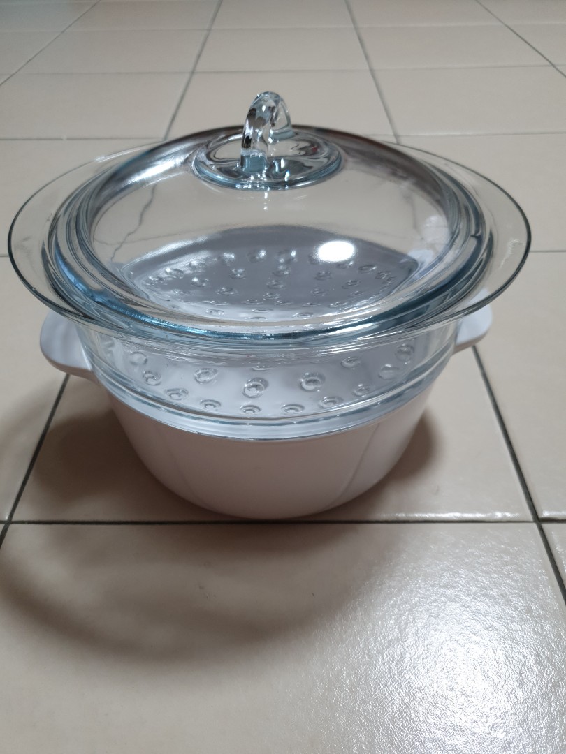 Ceramic pot with glass steamer, Furniture & Home Living, Kitchenware ...