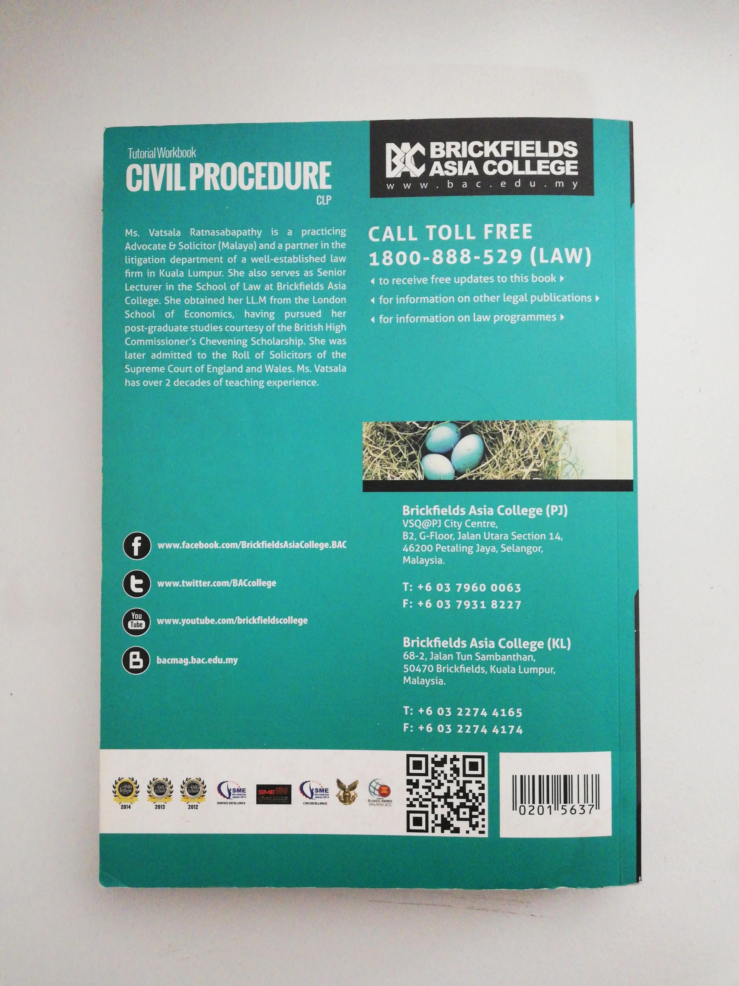 CLP Civil Procedure Tutorial Workbook, Hobbies & Toys, Books ...