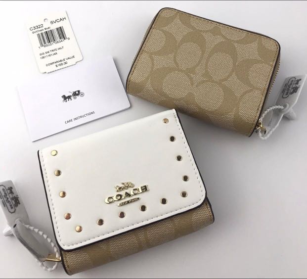 Coach Trifold Wallet White, Women's Fashion, Bags & Wallets, Wallets ...