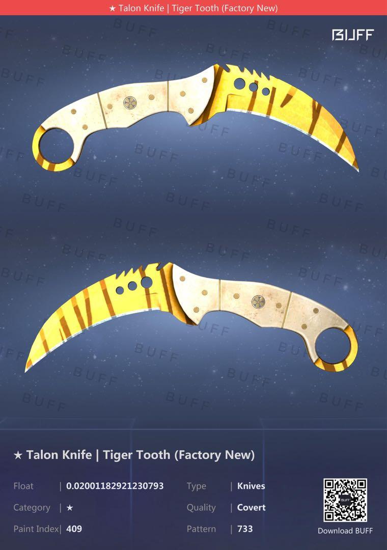 CSGO tiger tooth talon knife, Video Gaming, Gaming Accessories, In-Game ...