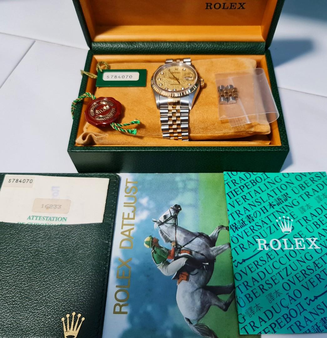 *Full Complete Set* Rolex Computer Diamond Datejust 36mm Ref. 16233 ...