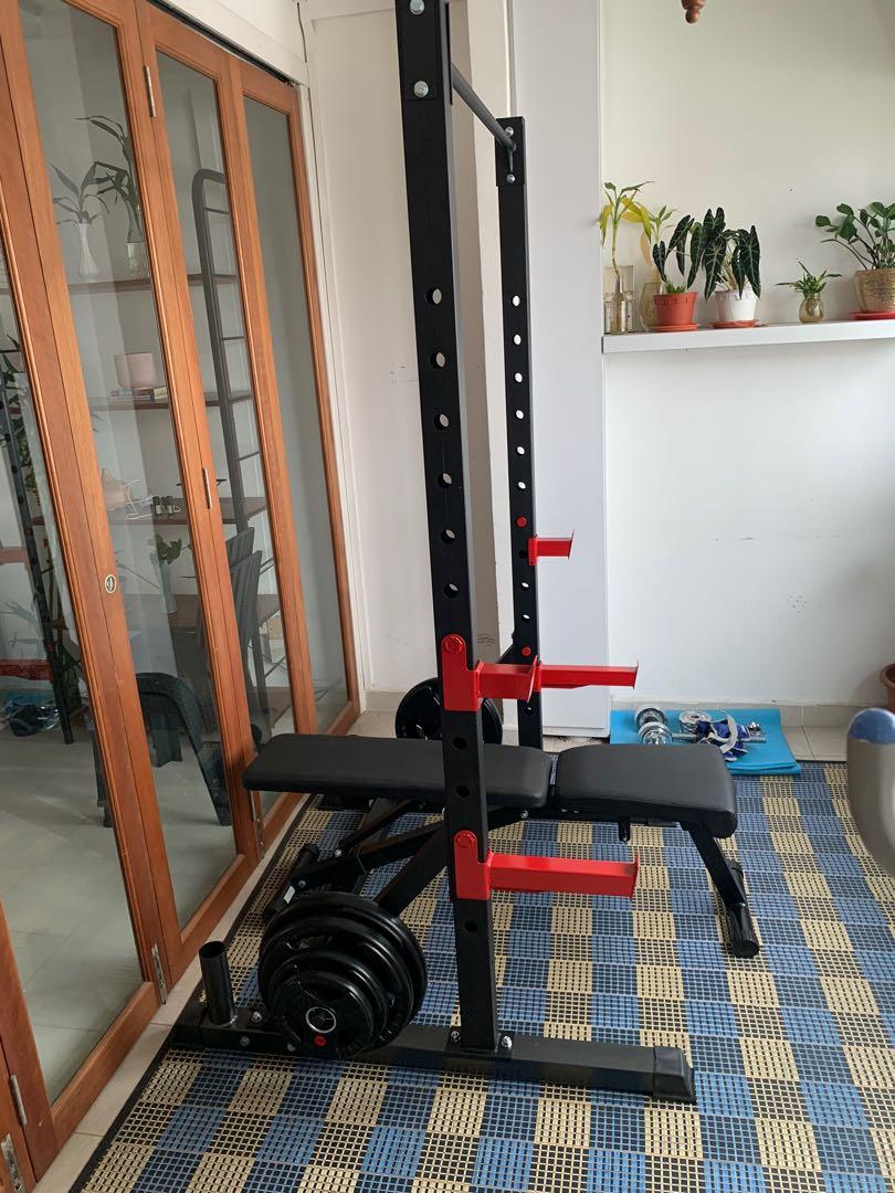 Half Rack with pull up/squat/with spotter and J-hooks/rack only, bench ...