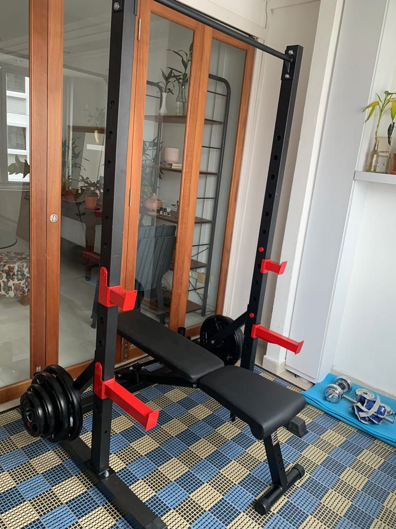 Half Rack with pull up/squat/with spotter and J-hooks/rack only, bench ...