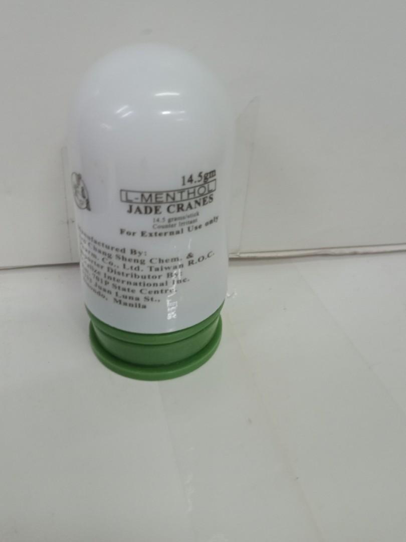 Jade cranes menthol stick, Health & Nutrition, Massage Devices on Carousell