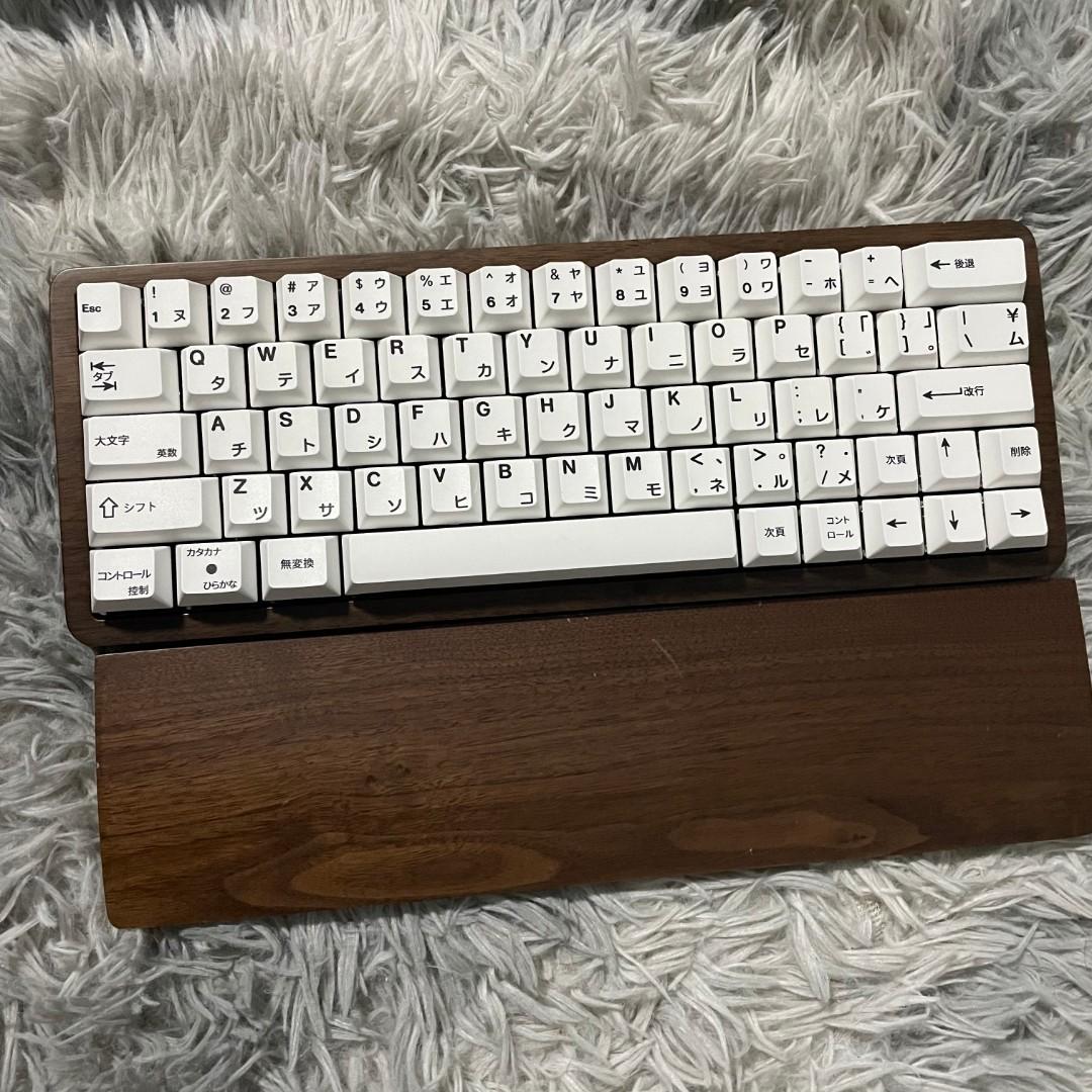 [Keyboard] Dark Walnut Wood Custom Hotswap 64 Layout RGB Mechanical ...