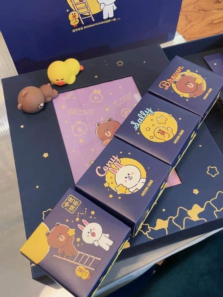 line friends brown cony sally family mooncake with chopsticks set, Food ...