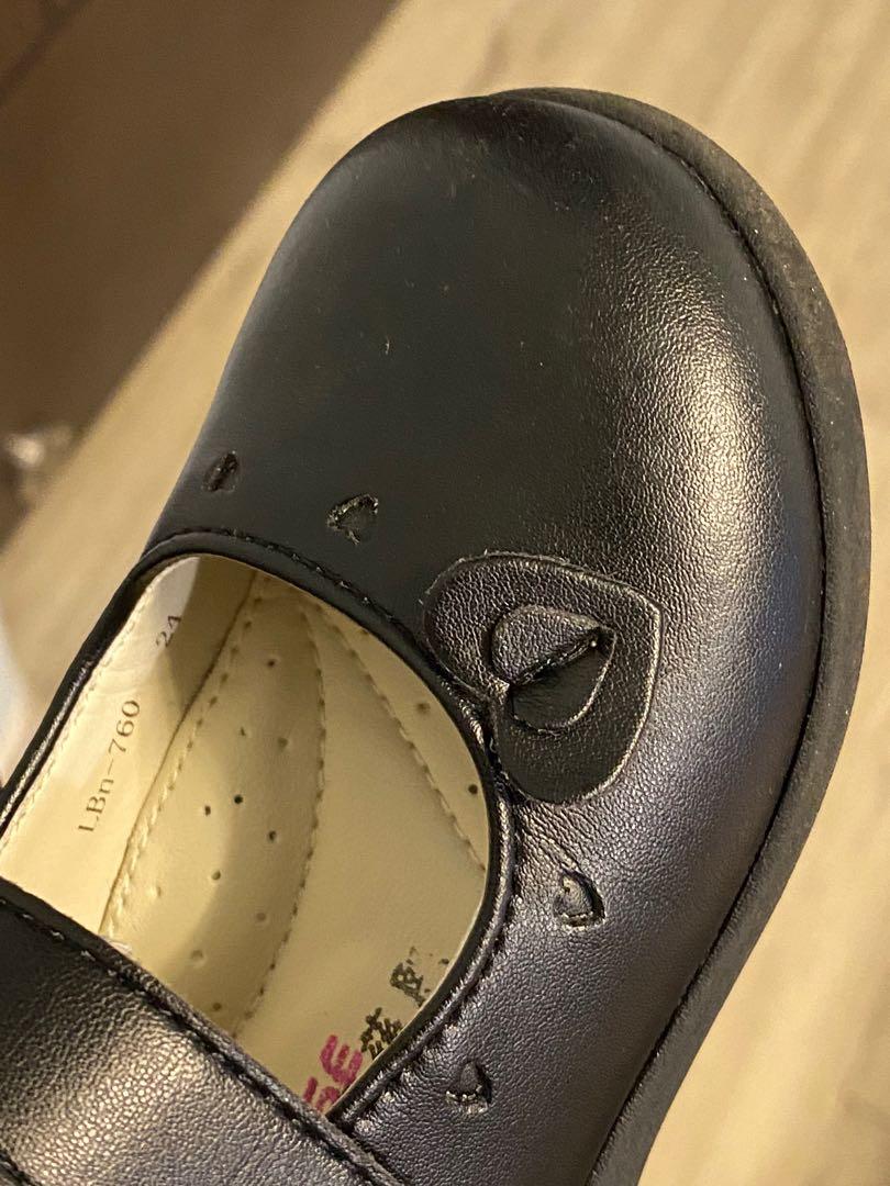 Nono House 返學真皮黑皮鞋（24碼）Black Leather shoes, 兒童＆孕婦用品, 嬰兒及小童流行時尚 - Carousell