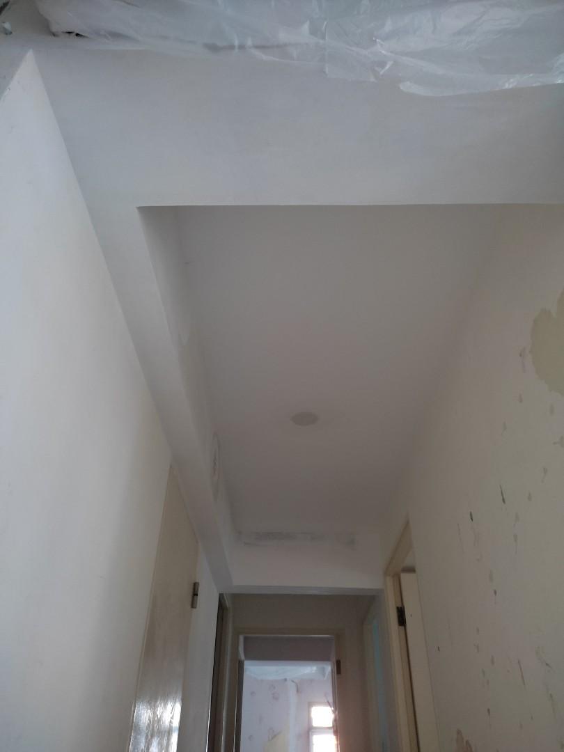 Partition wall with door set,ceiling boxup and wall plastering/ False ...
