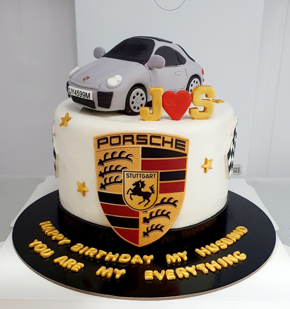 Porsche Car Cake, Food & Drinks, Homemade Bakes on Carousell