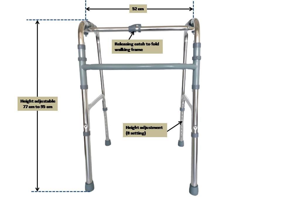 Premium Aluminium Walking Frame With Height Adjustment & Reciprocal ...
