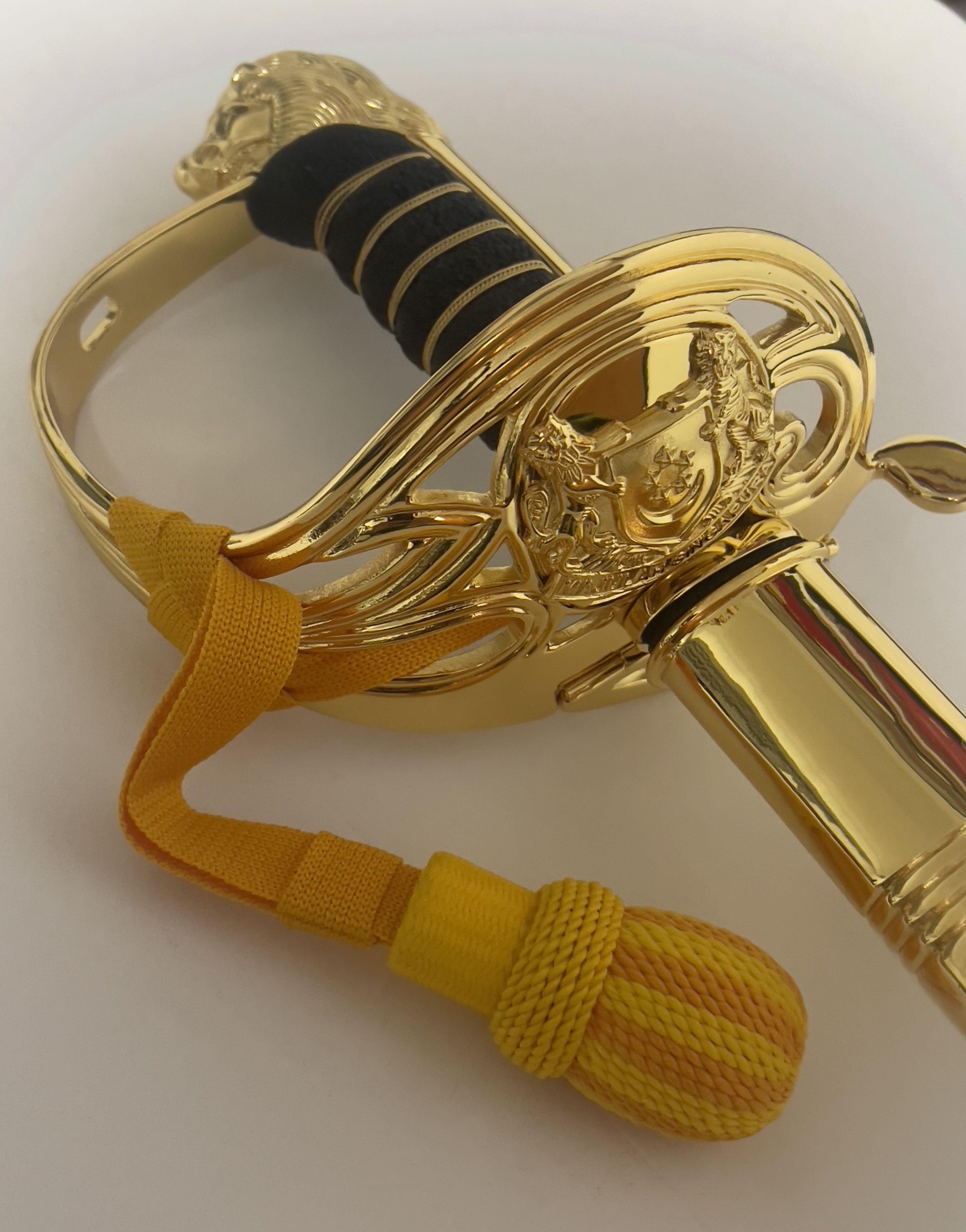 Saf rsn rsaf military expert officer table top sword holder case show ...