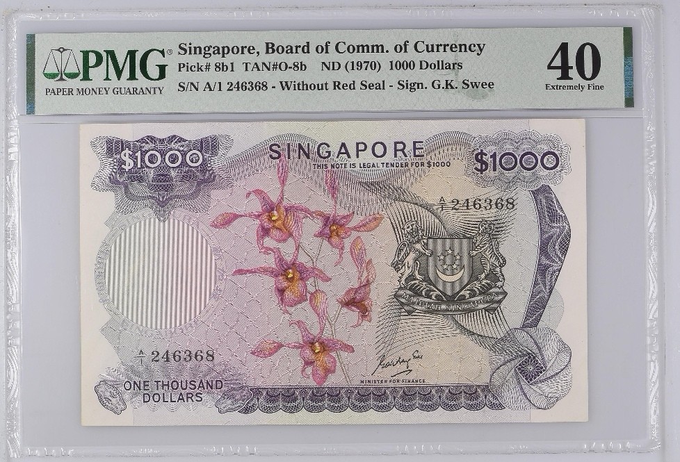 Singapore Orchid $1000 Note. GKS. A1 Series, Hobbies & Toys ...