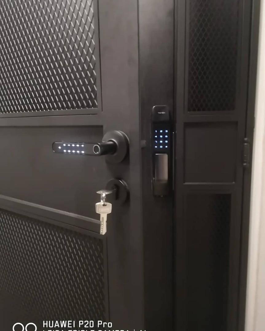 Tenon Smart Lock Bundle with Door Bundle Fire Rated Main Door Mild ...