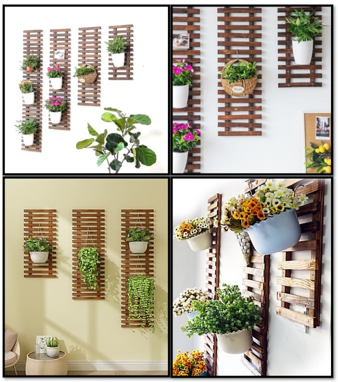 Wooden Hanging Plant Stand / Plant Shelf Wooden hanging rack Planter ...