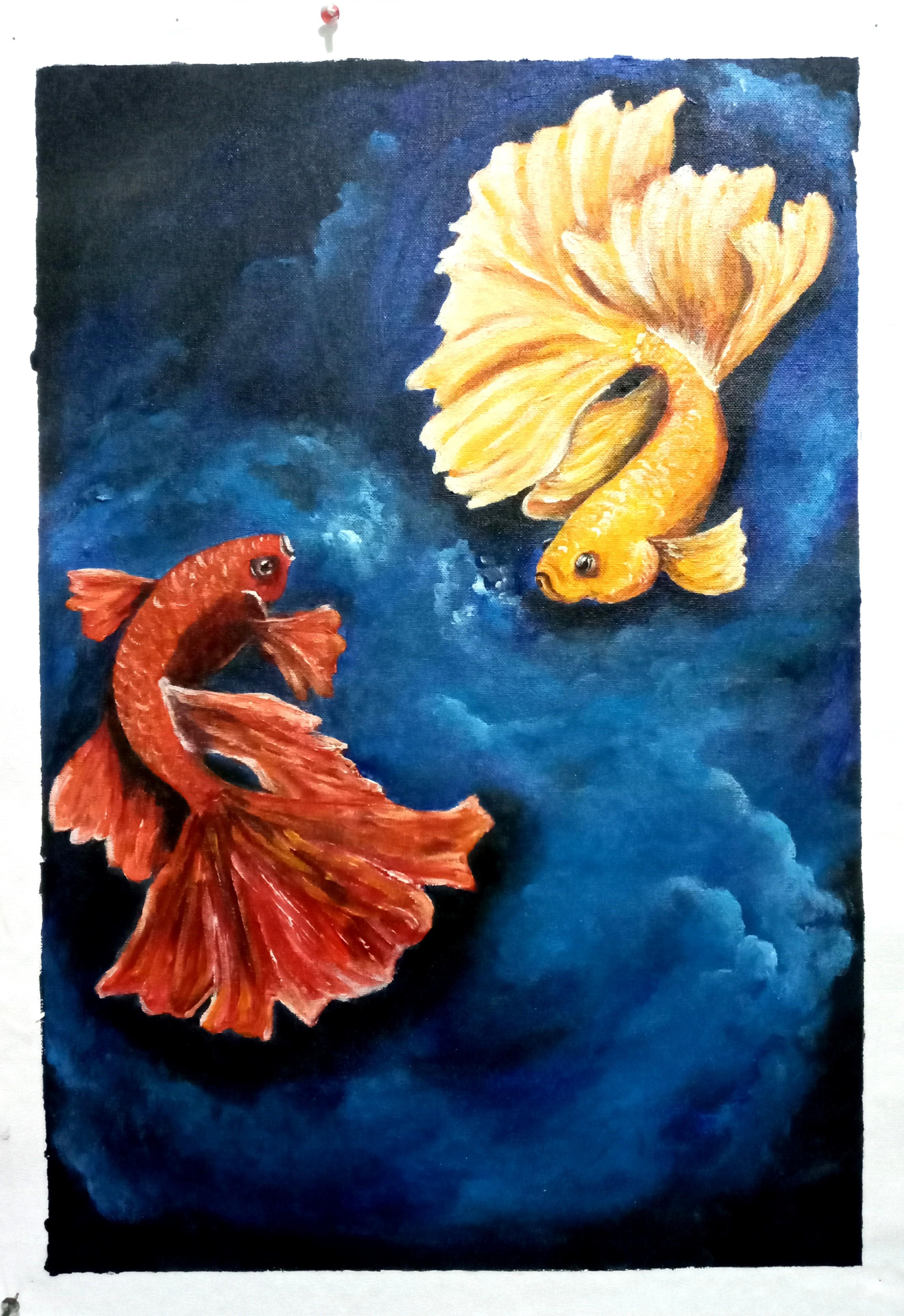 #105 Fish Painting, Hobbies & Toys, Stationary & Craft, Art & Prints on ...