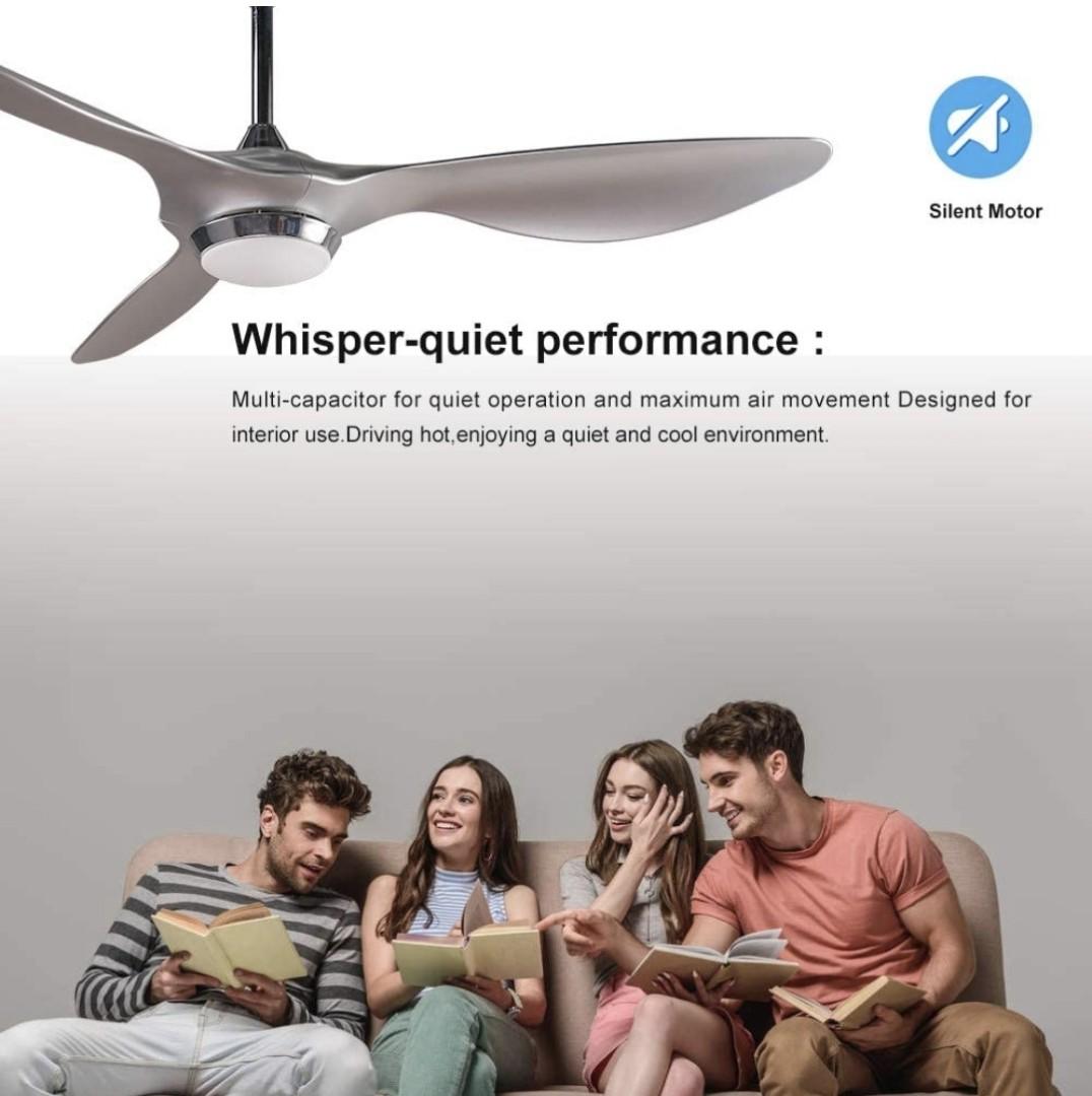 Whisper Quiet Ceiling Fan With Light | Shelly Lighting