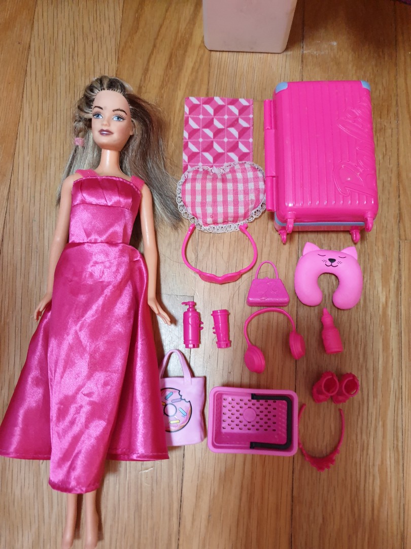 Barbie & accessories (pink pack), Hobbies & Toys, Toys & Games on Carousell